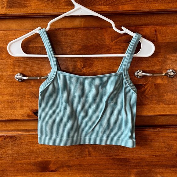Colsie | Tops | Blue Ribbed Crop | Poshmark